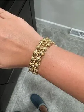 enewton | Jewelry | New E Newton Stack Two Gold Bead Stretch Bracelets ...